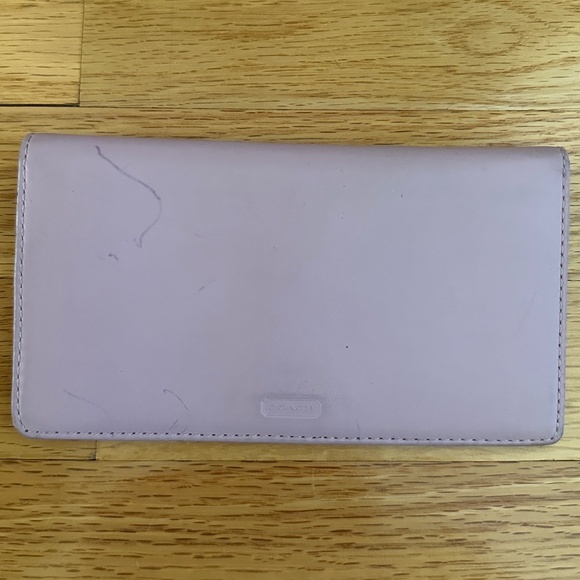 Coach | Bags | Coach Leather Lavender Checkbook Cover | Poshmark